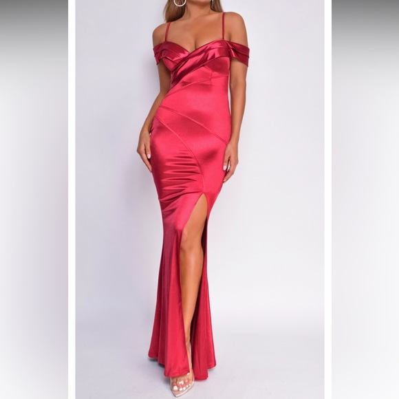 Emprada | Dresses | Red Satin Gown From Emprada | Poshmark